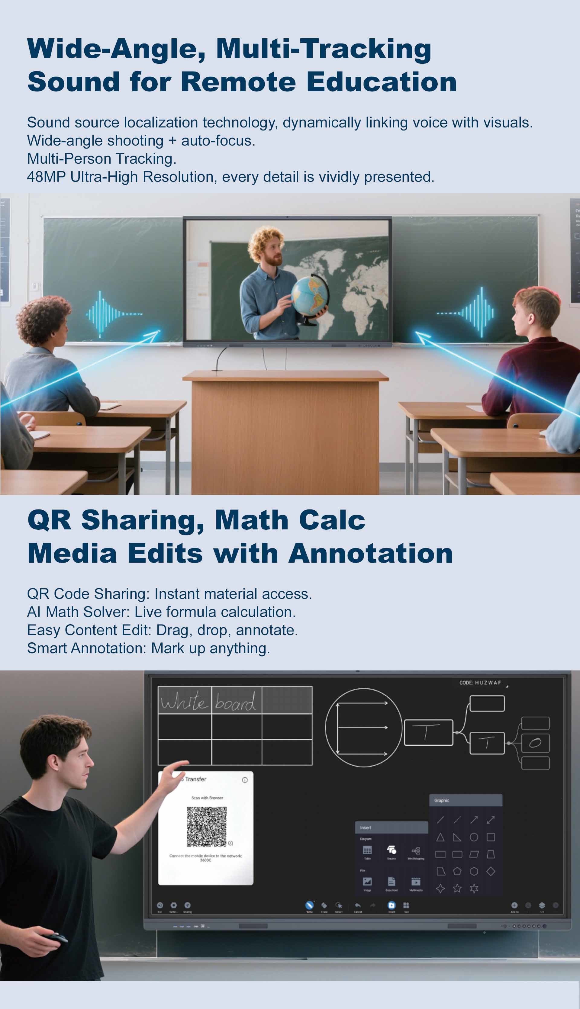 65-inch Interactive Smart Board, the Digital Whiteboard Solution for ...