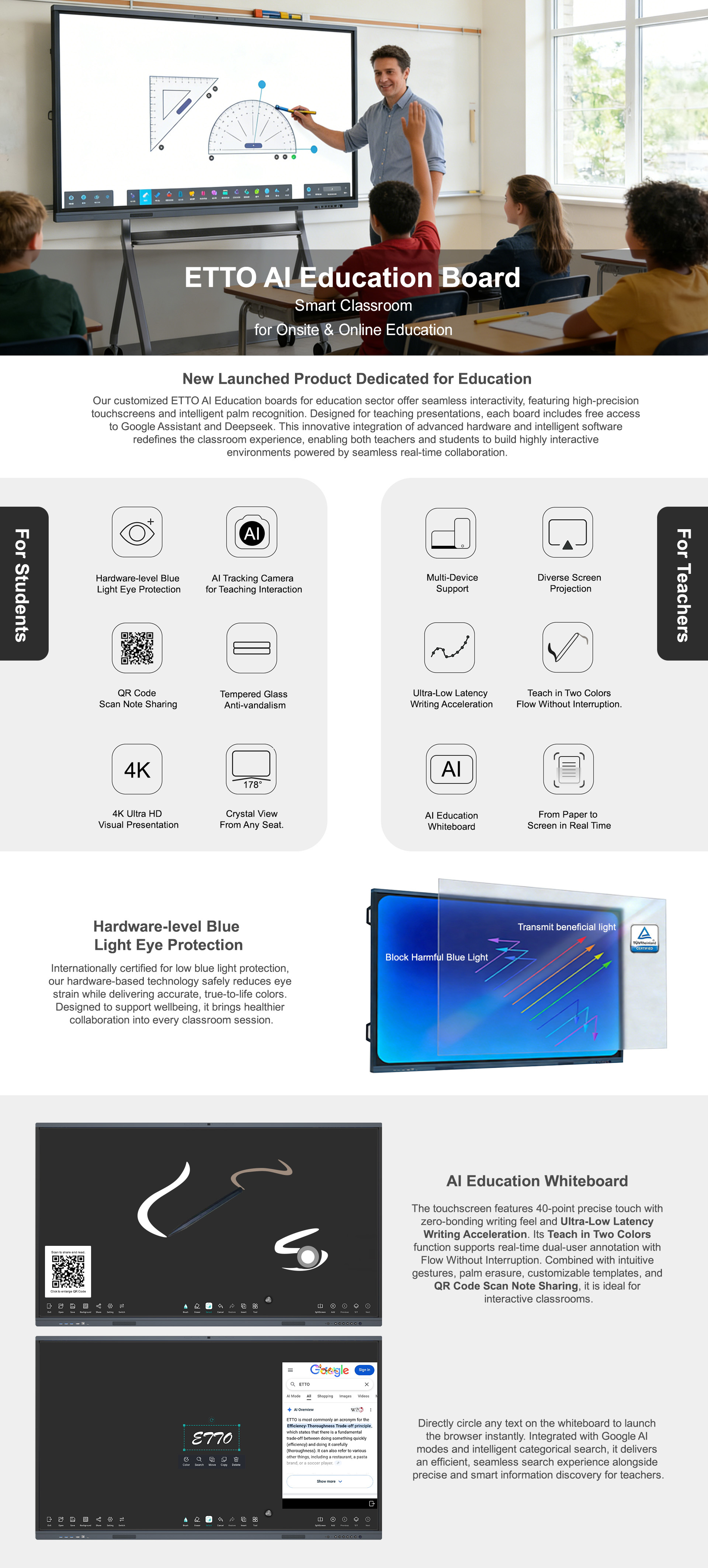 98 Inch Ultra-Low Latency Writing Acceleration and Multi-Device Support ...