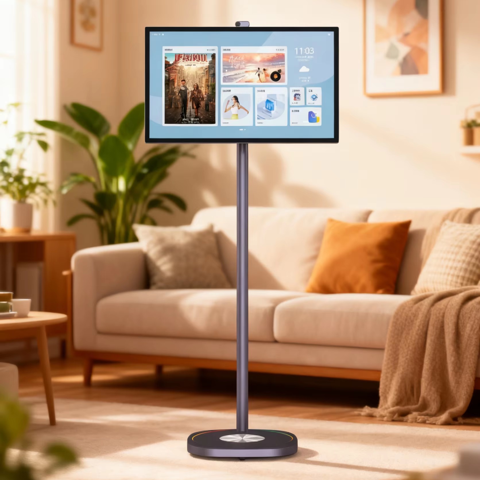 LCD LED Touchscreen Portable Smart TV Stand Waterproof Rechargeable ...